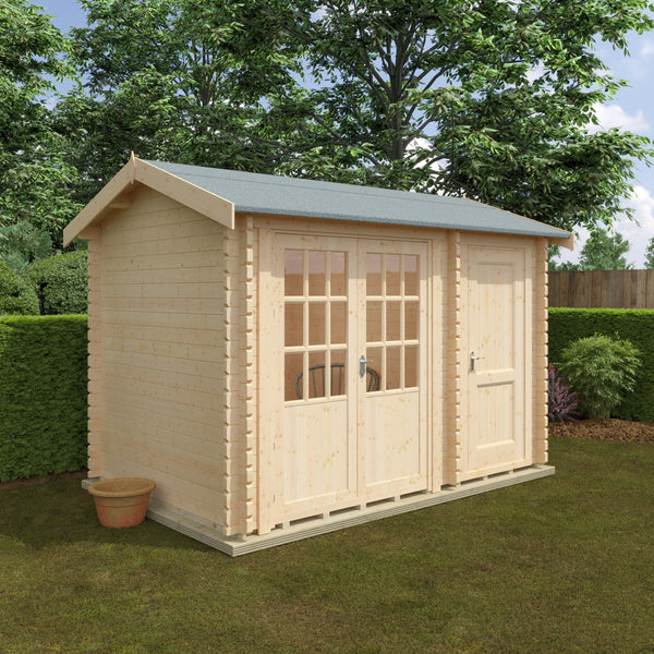 Chatsworth - 12x8 Log Cabin with Internal Storage & Double Doors ...